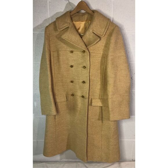 No Brand | Jackets & Coats | Vintage Mod Womens Overcoat Jacket Golden ...